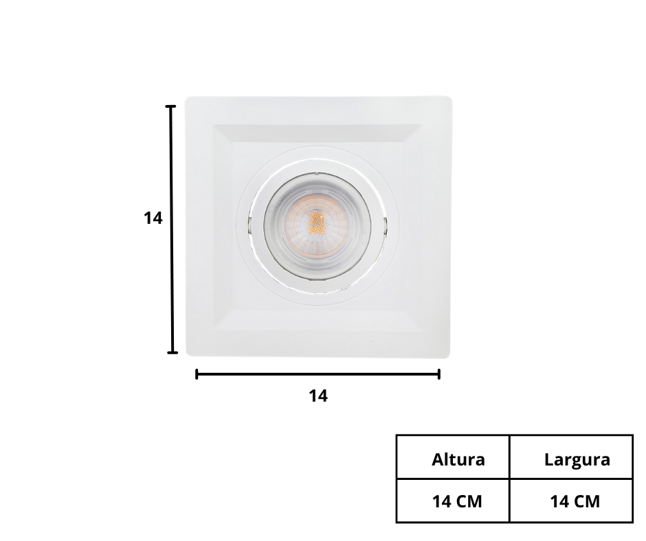 Spot de Embutir Recuado Quadrado para PAR20 14x14cm Branco SP136 - GSG ...
