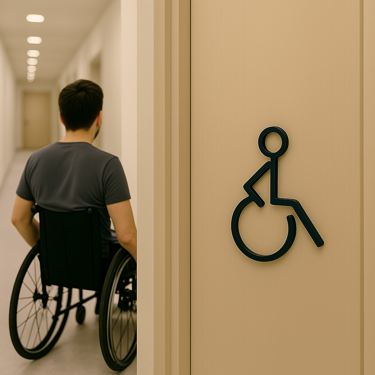 Placa Indicativa Banheiro Acessível PCD - Cadeirante - Artpical