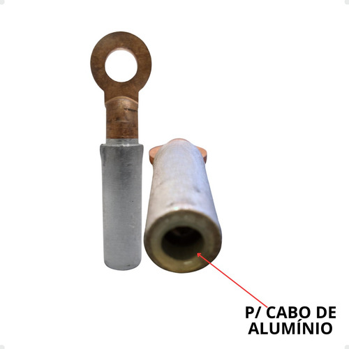 Terminal Olhal Compressão Conector Bimetalico 185mm Furo M13 Cobre ...