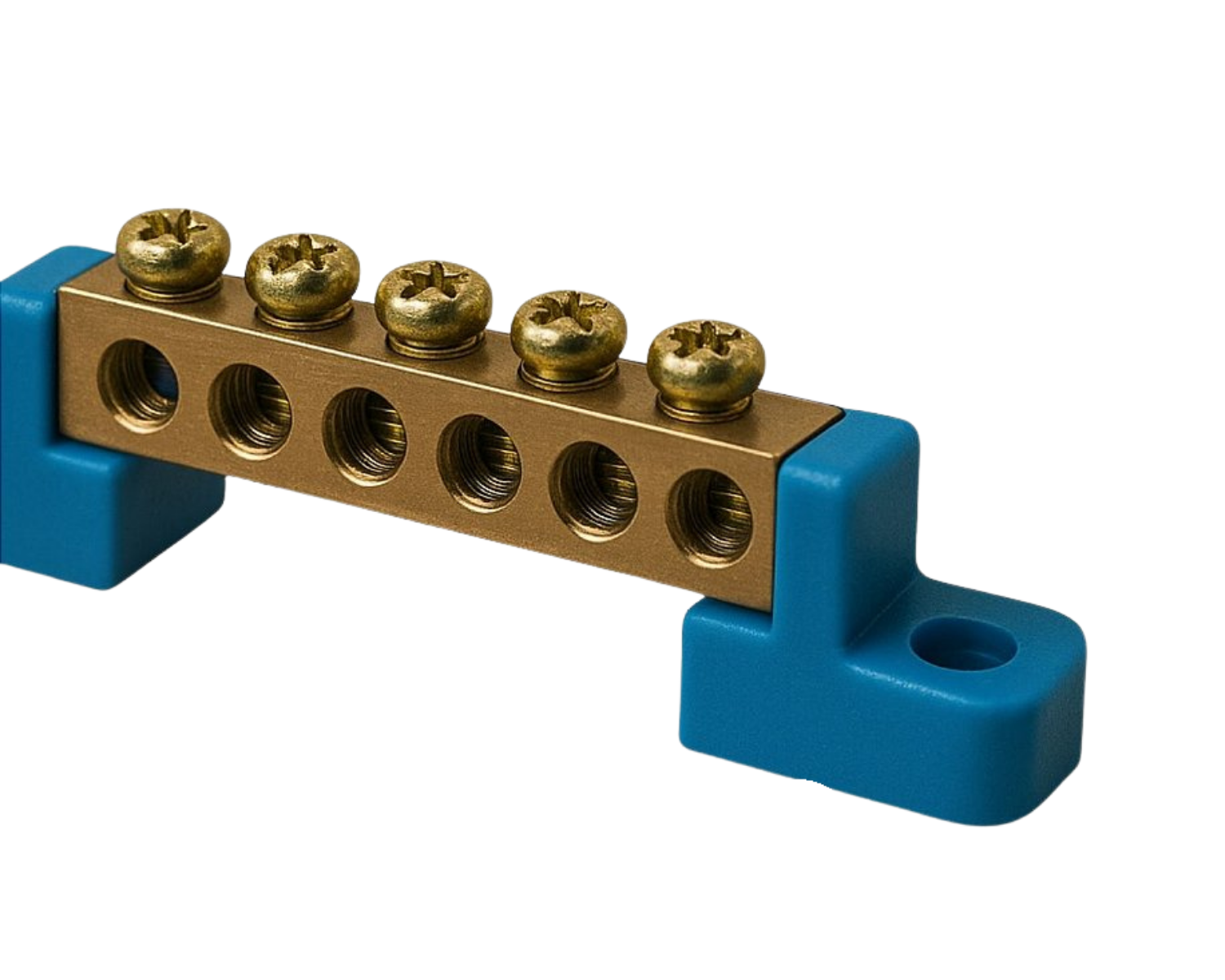 Barramento Borne Parafuso Neutro 10 Vias Azul - Comercio da Elétrica