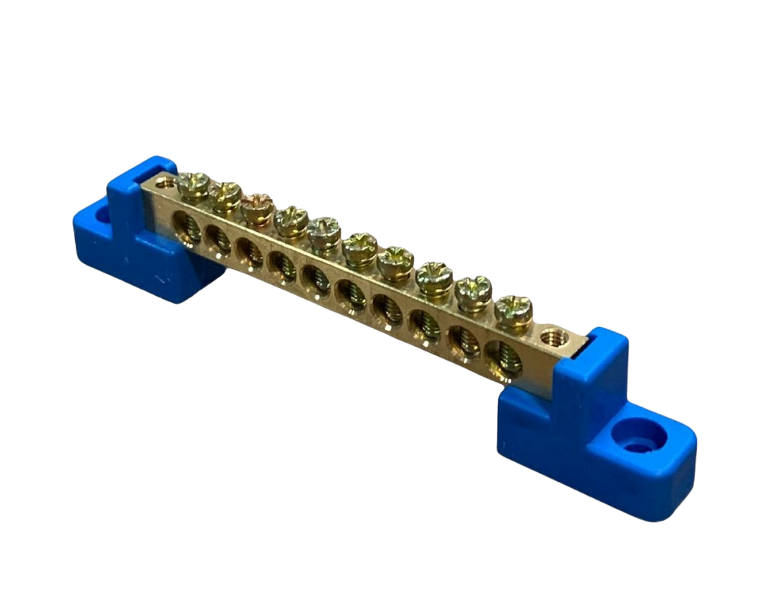 Barramento Borne Parafuso Neutro 12 Vias Azul - Comercio da Elétrica