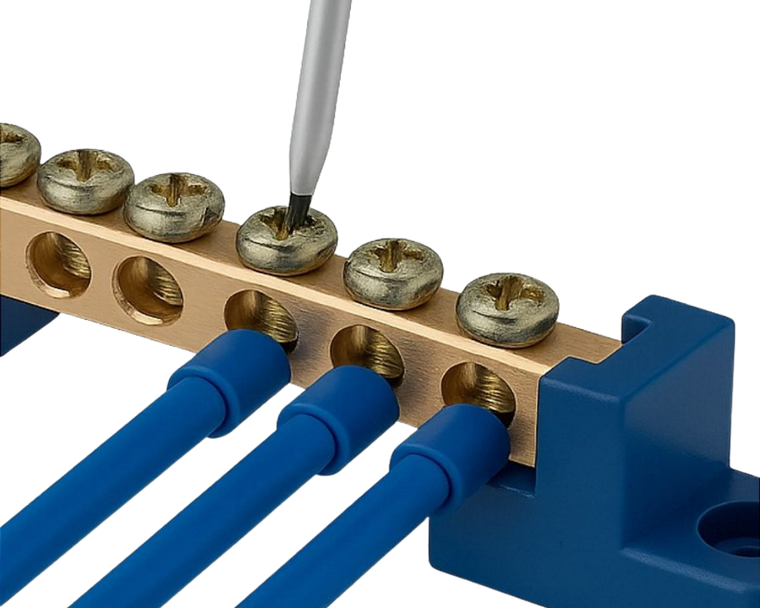 Barramento Borne Parafuso Neutro 12 Vias Azul - Comercio da Elétrica