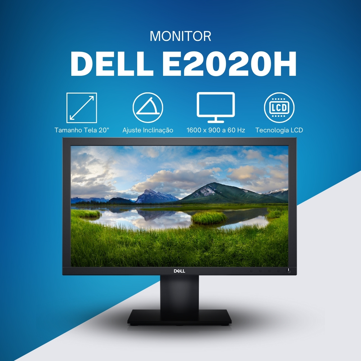 Monitor Dell 20" E2020H LED/VGA/DP/5ms/60Hz Bivolt - Spotech