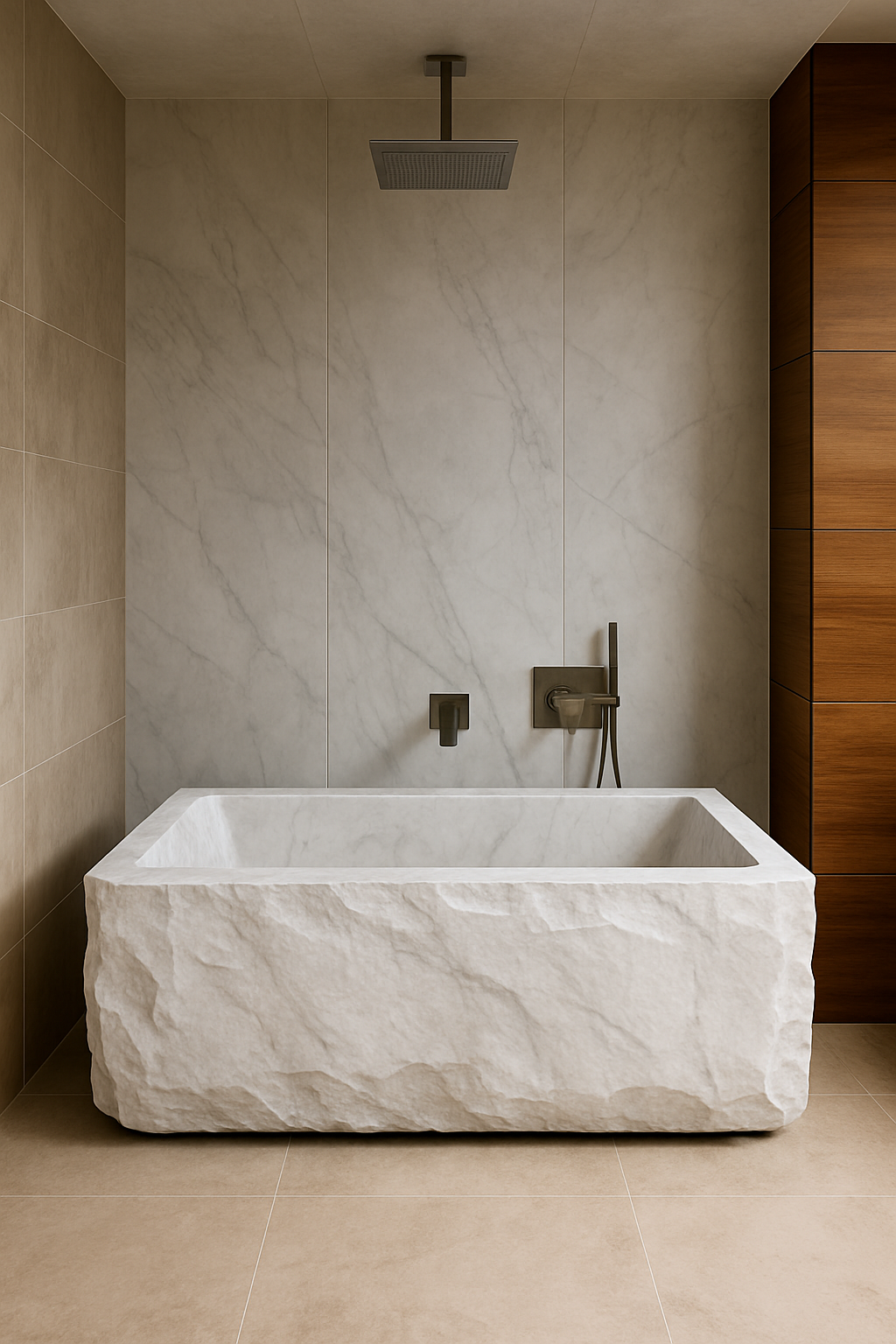 Banheira de Mármore Natural Esculpida – Luxo e Sofisticação - BISTONE