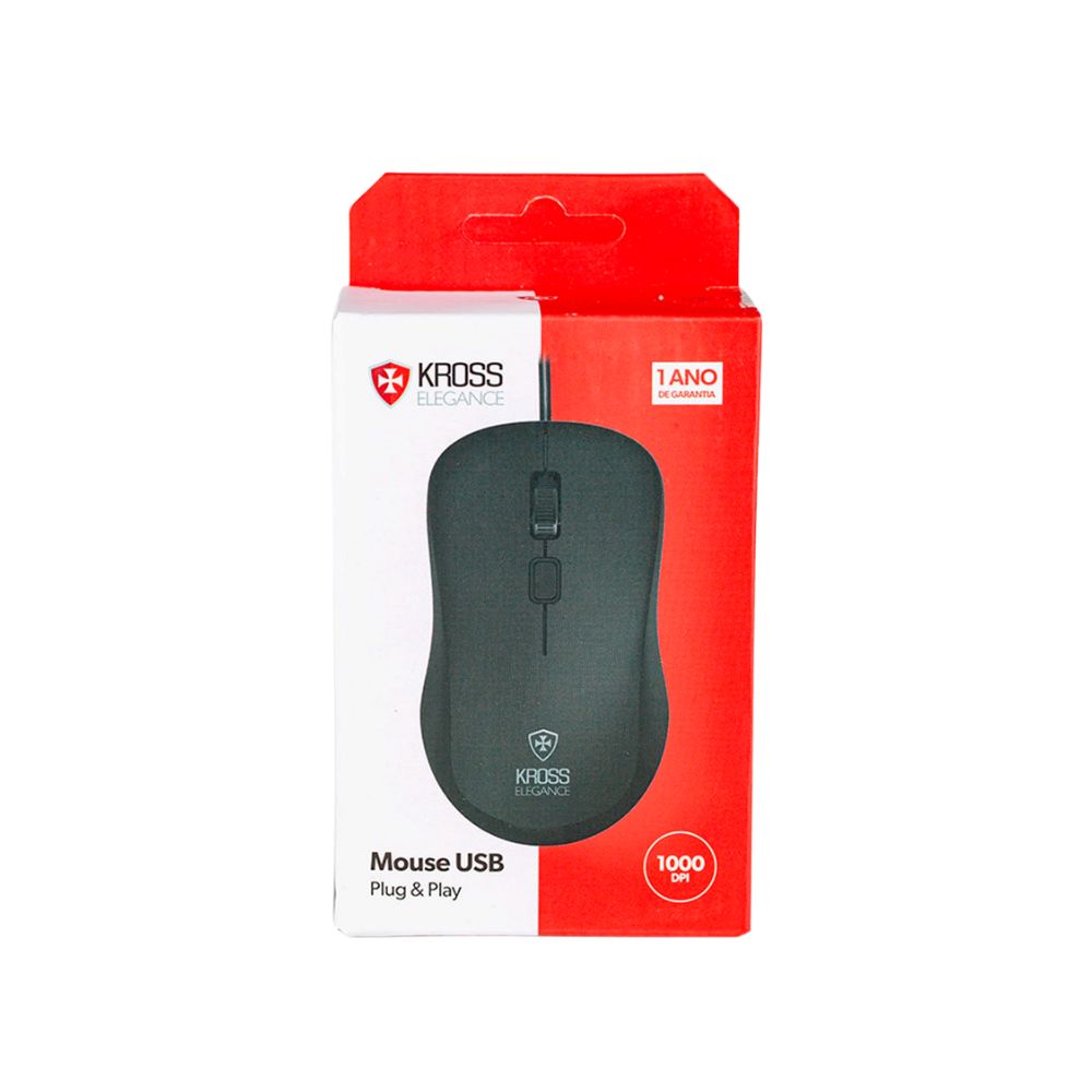 Mouse Kross Elegance KE-M095 - 1000 DPI com Fio USB - Trilha Prime e ...