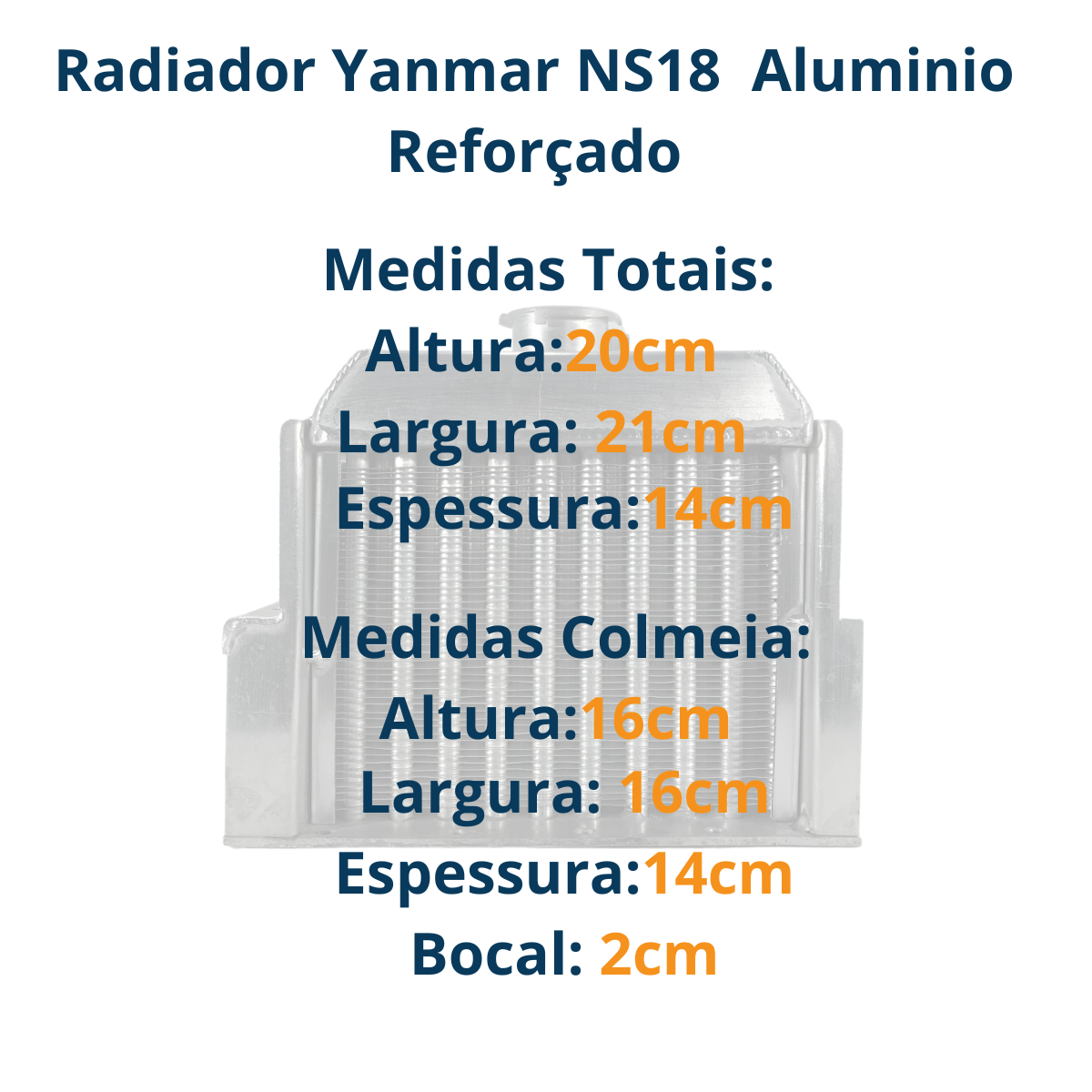 Radiador Yanmar NS18 Aluminio Reforçado - R9 Peças