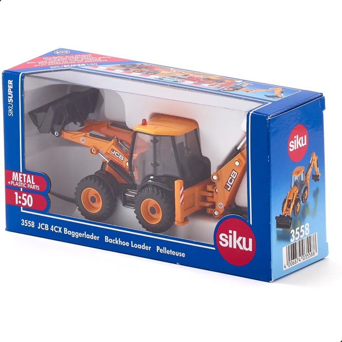 Miniatura Retroescavadeira JCB 4CX Siku 1/50 Metal | Drive Collection ...