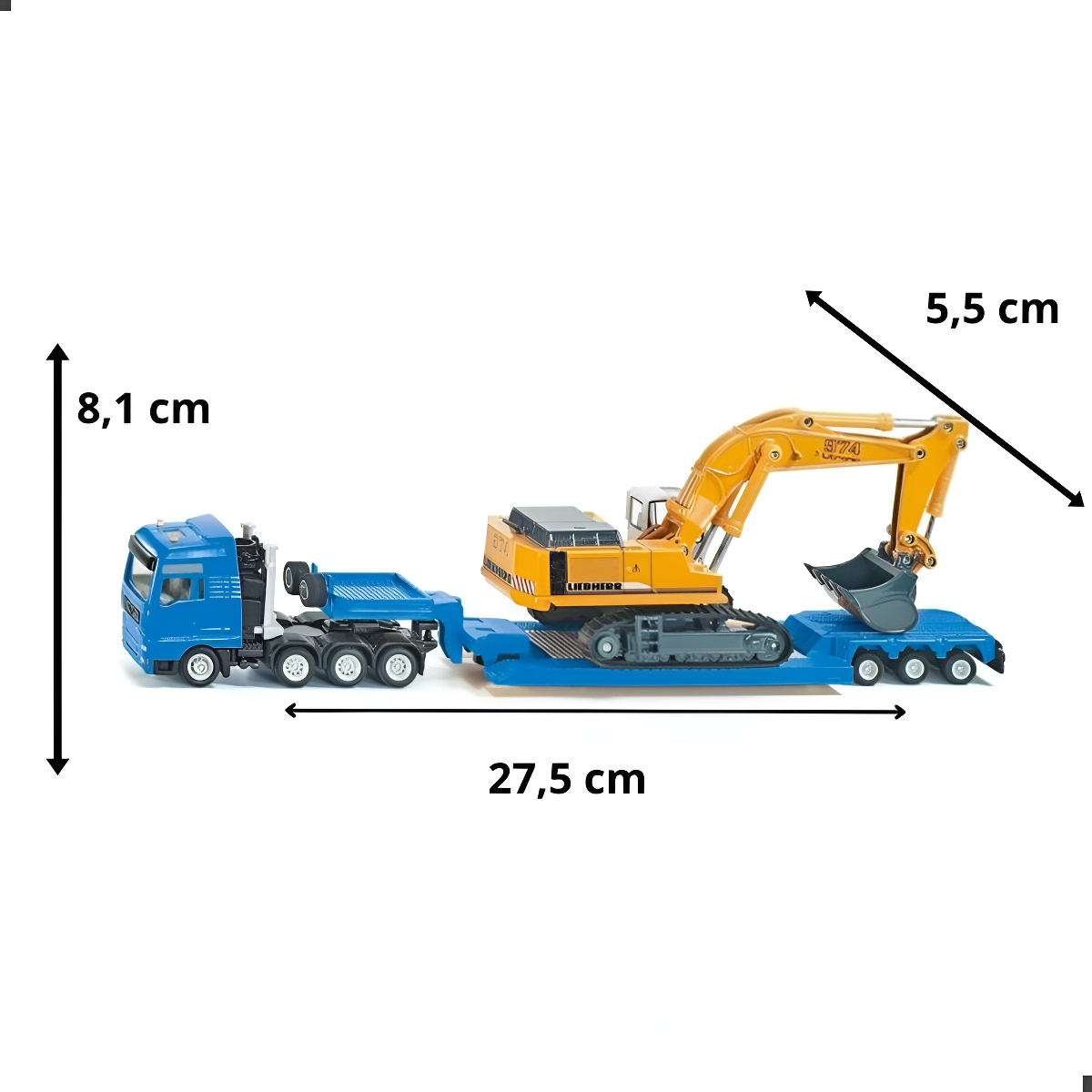 Miniatura Caminhão MAN com Escavadeira Liebherr Siku 1:87 - Drive ...