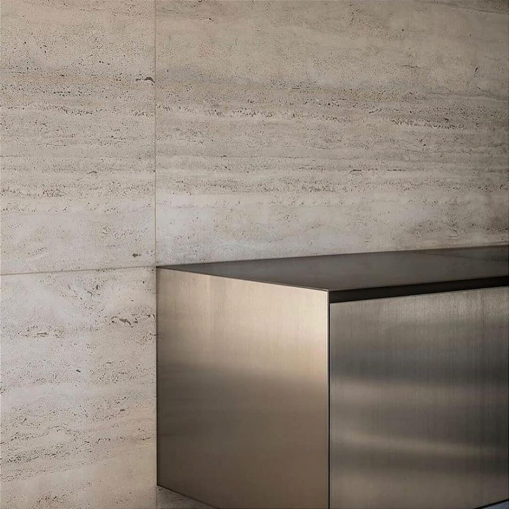 Piso Travertino Romano 1m x 1m - Noa Revestimentos