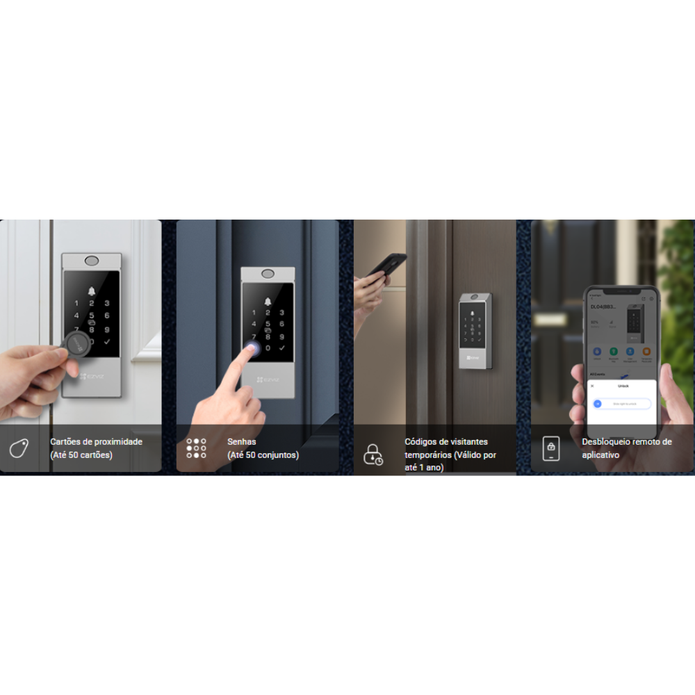 Fechadura Digital EZVIZ DL04 PRO – Biometria, App e IP55 - KeyCasa PRO