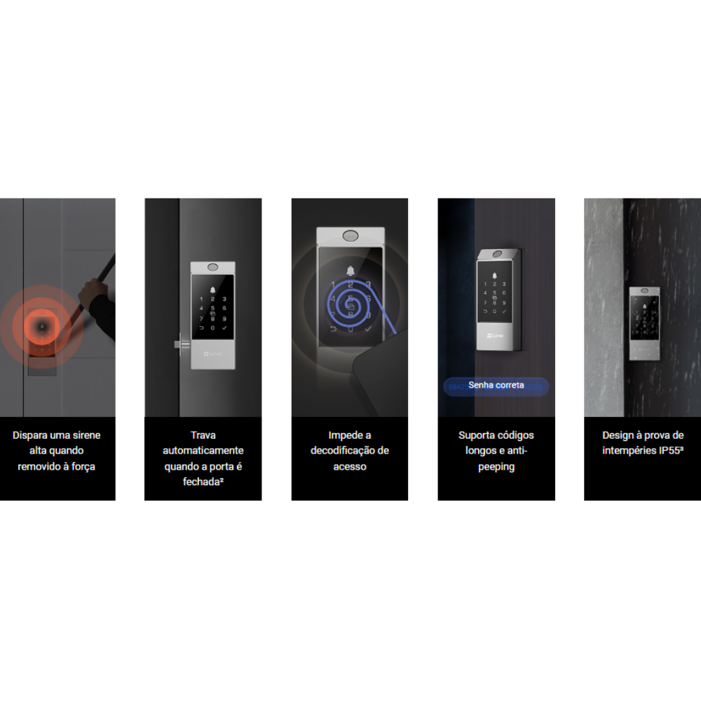 Fechadura Digital EZVIZ DL04 PRO – Biometria, App e IP55 - KeyCasa PRO