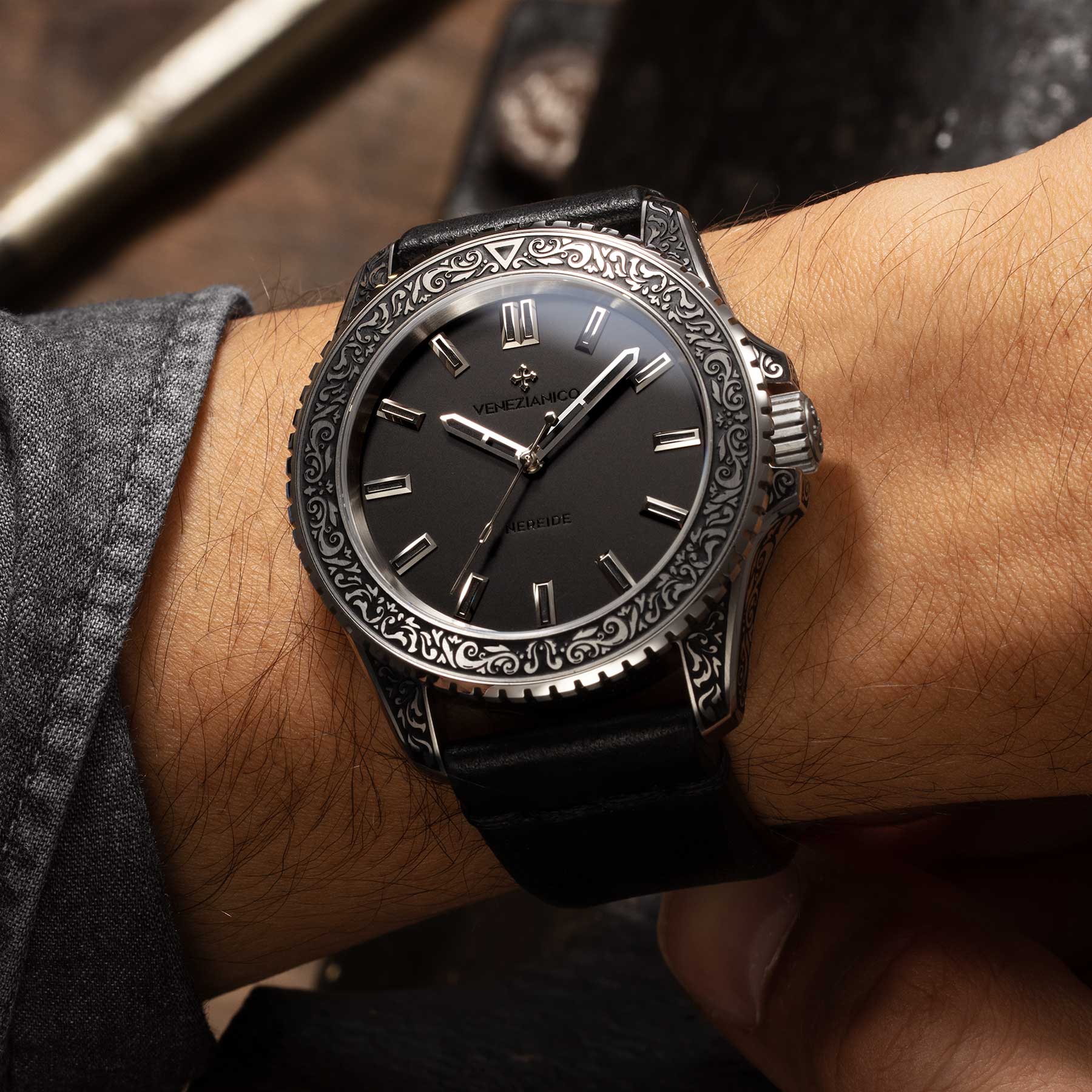 Venezianico Nereide Acquaforte 42mm com Gravuras Renascentista ...