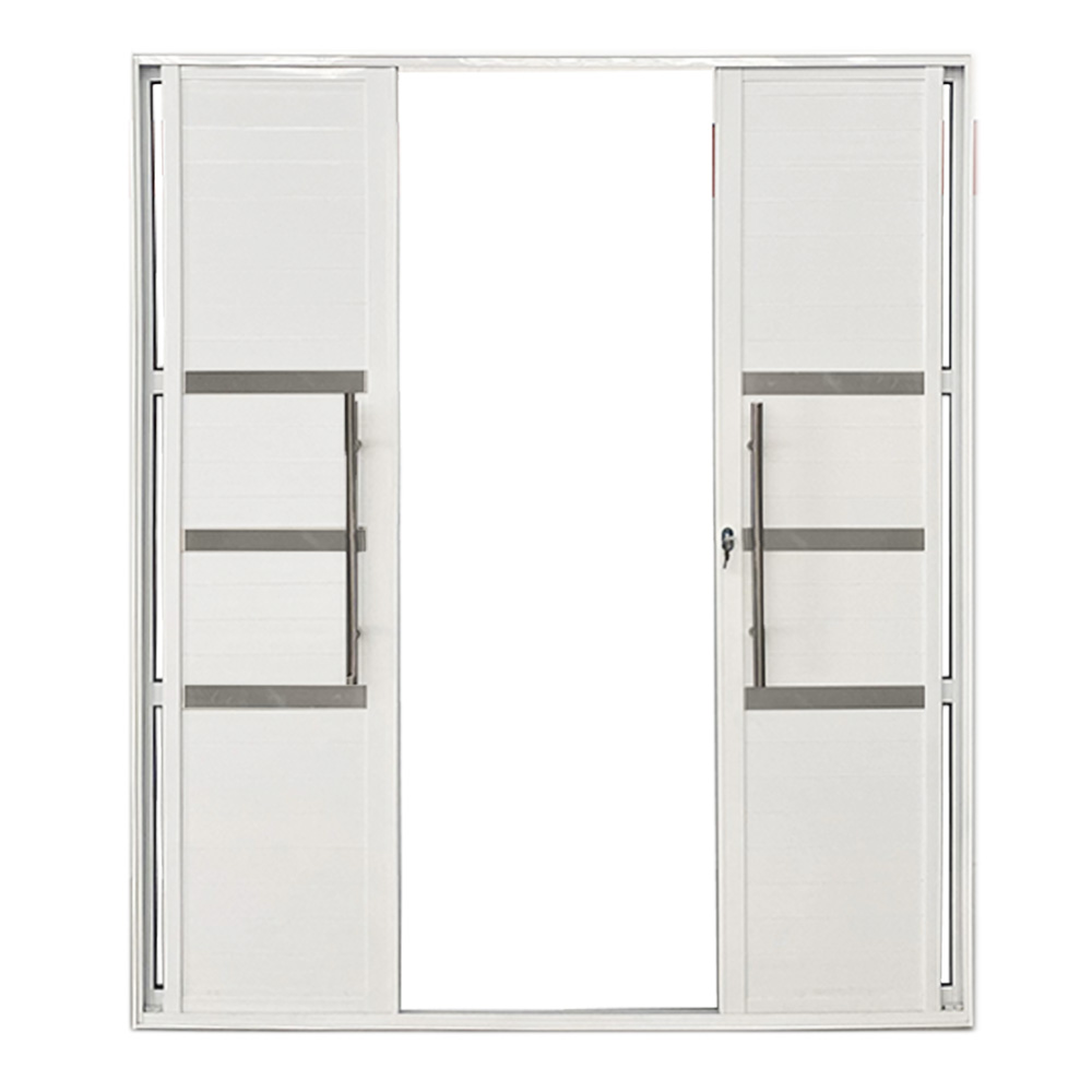 Porta Sacada Lambril 4 Folhas Alumínio Branca Linha 25 Com Fechadura ...