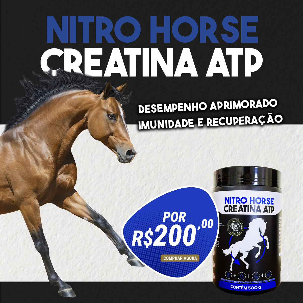 Suplemento para Cavalo Nitro Hourse Creatina - Pecon produtos veterinários