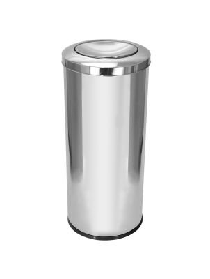Lixeira Em Aço inox Com Tampa Meia Esfera 22L Binnox - Dutra Plásticos