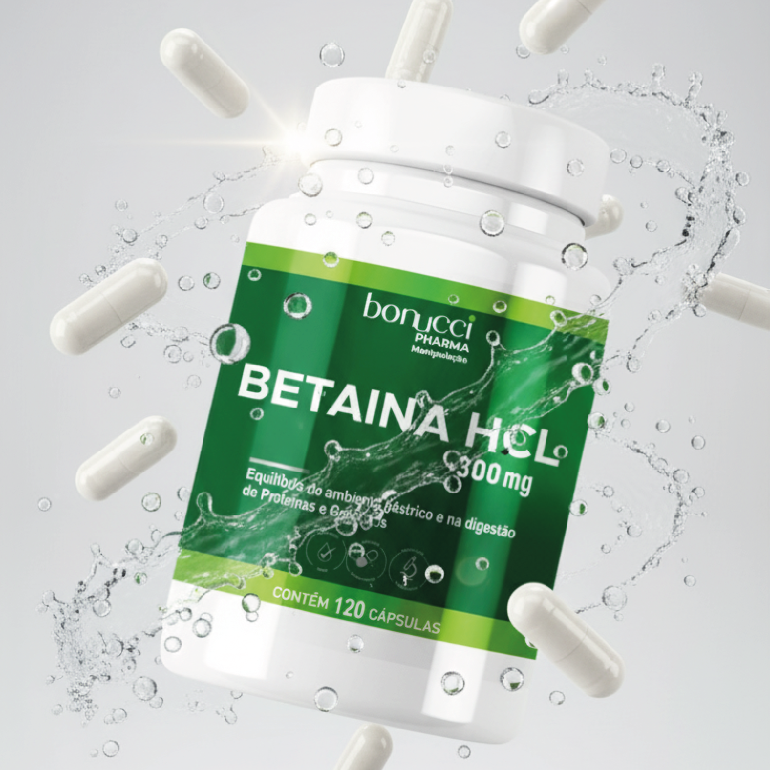 BETAINA HCL 300MG 120 CAPSULAS - Bonucci Pharma
