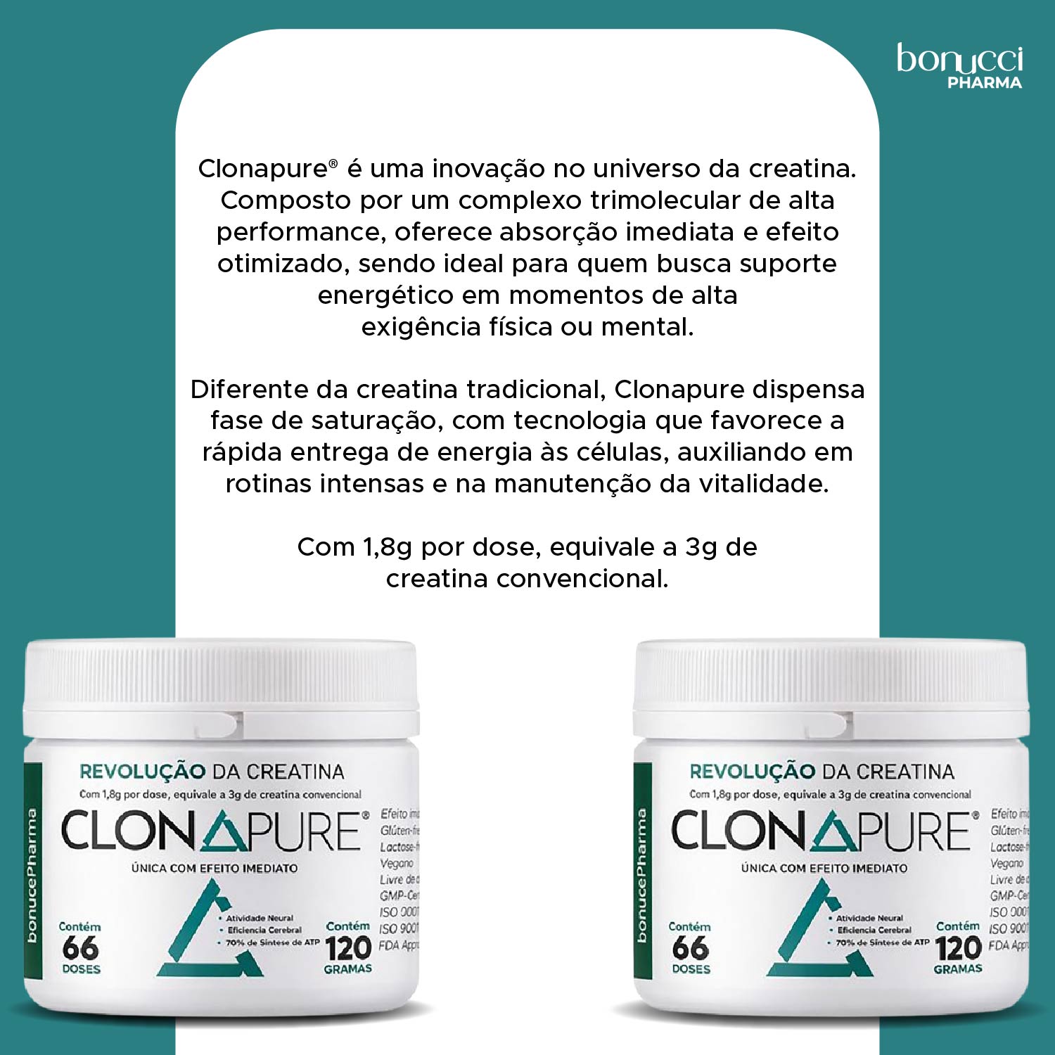 CLONAPURE POTE 66 DOSES 120 GRAMAS - Bonucci Pharma