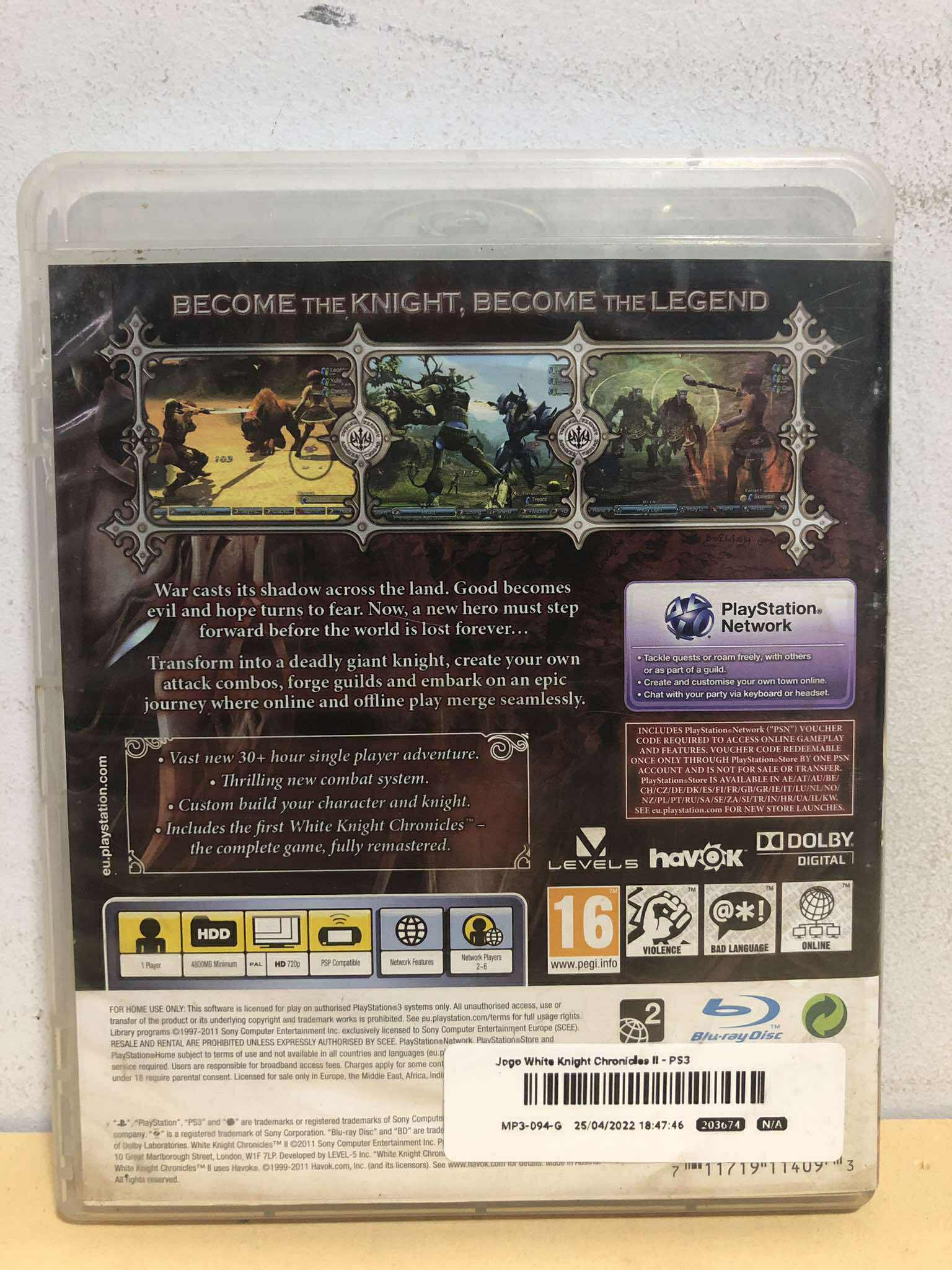 White Knight Chronicles 2 Europeu PS3 - SilvioPlay Games