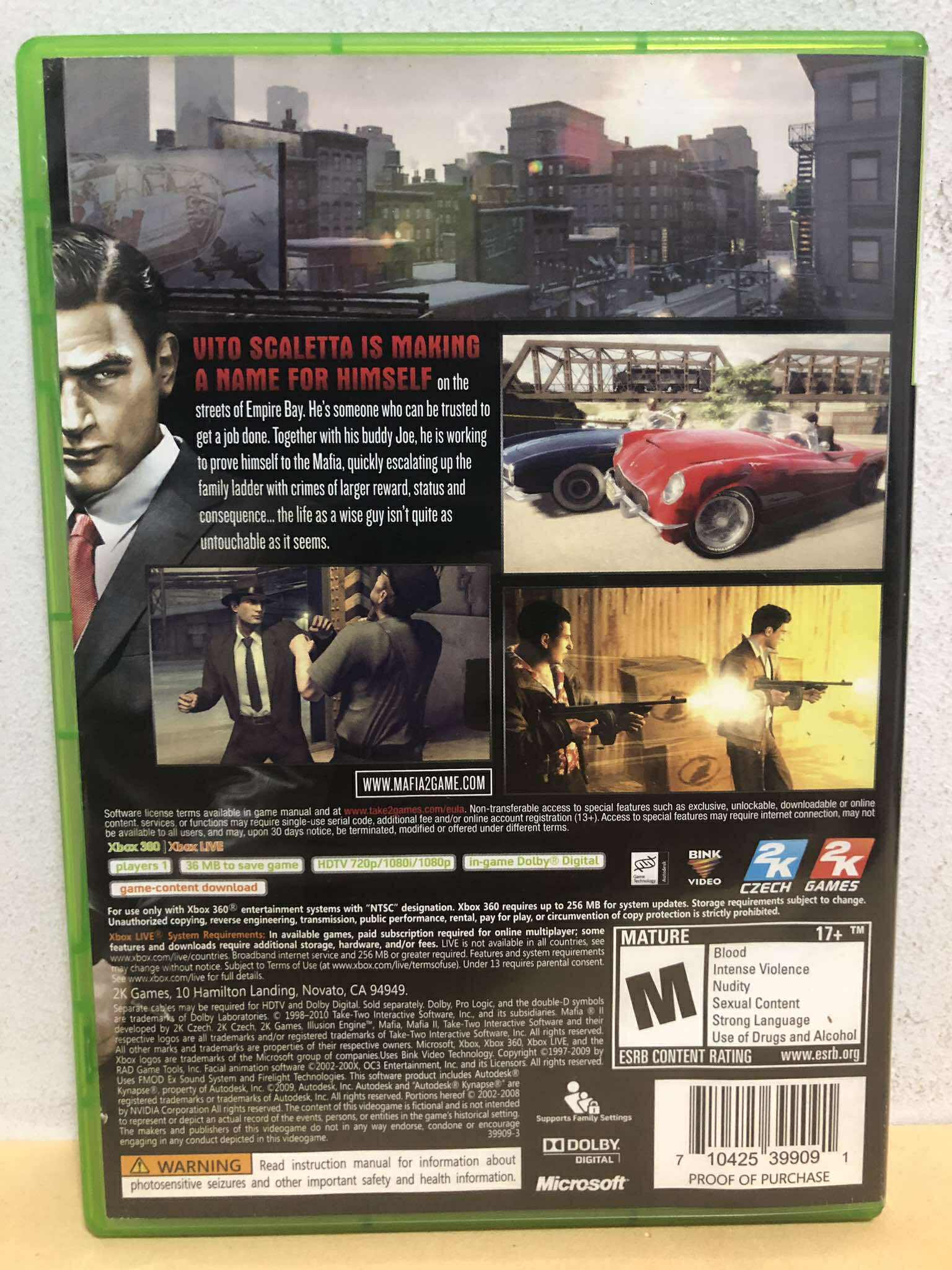 Mafia 2 Americano Xbox 360 - SilvioPlay Games
