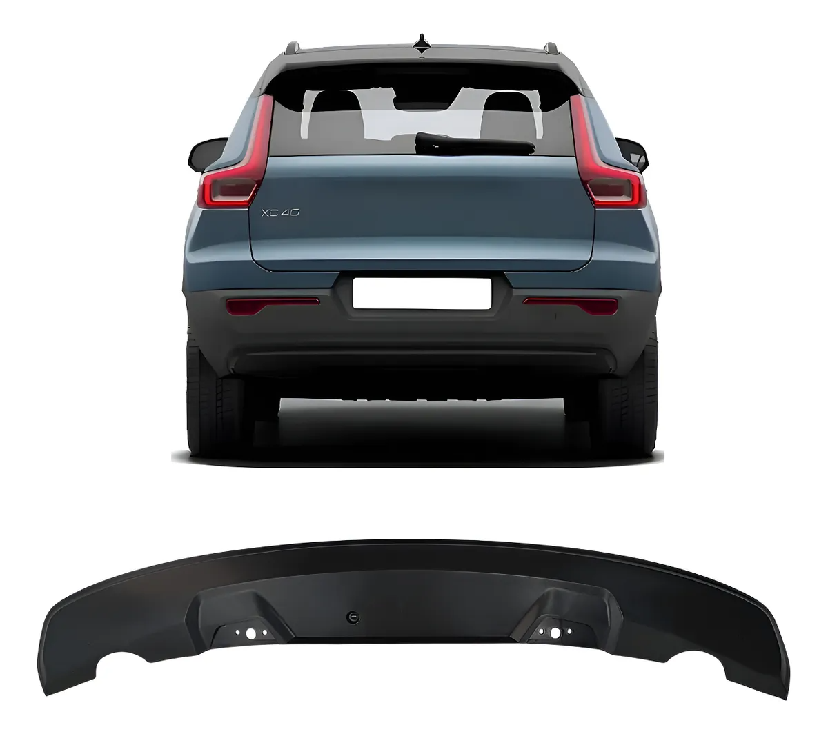 Spoiler Inferior Traseiro Volvo Xc40 2022 2023 2024 Novo Preto - Box7 ...