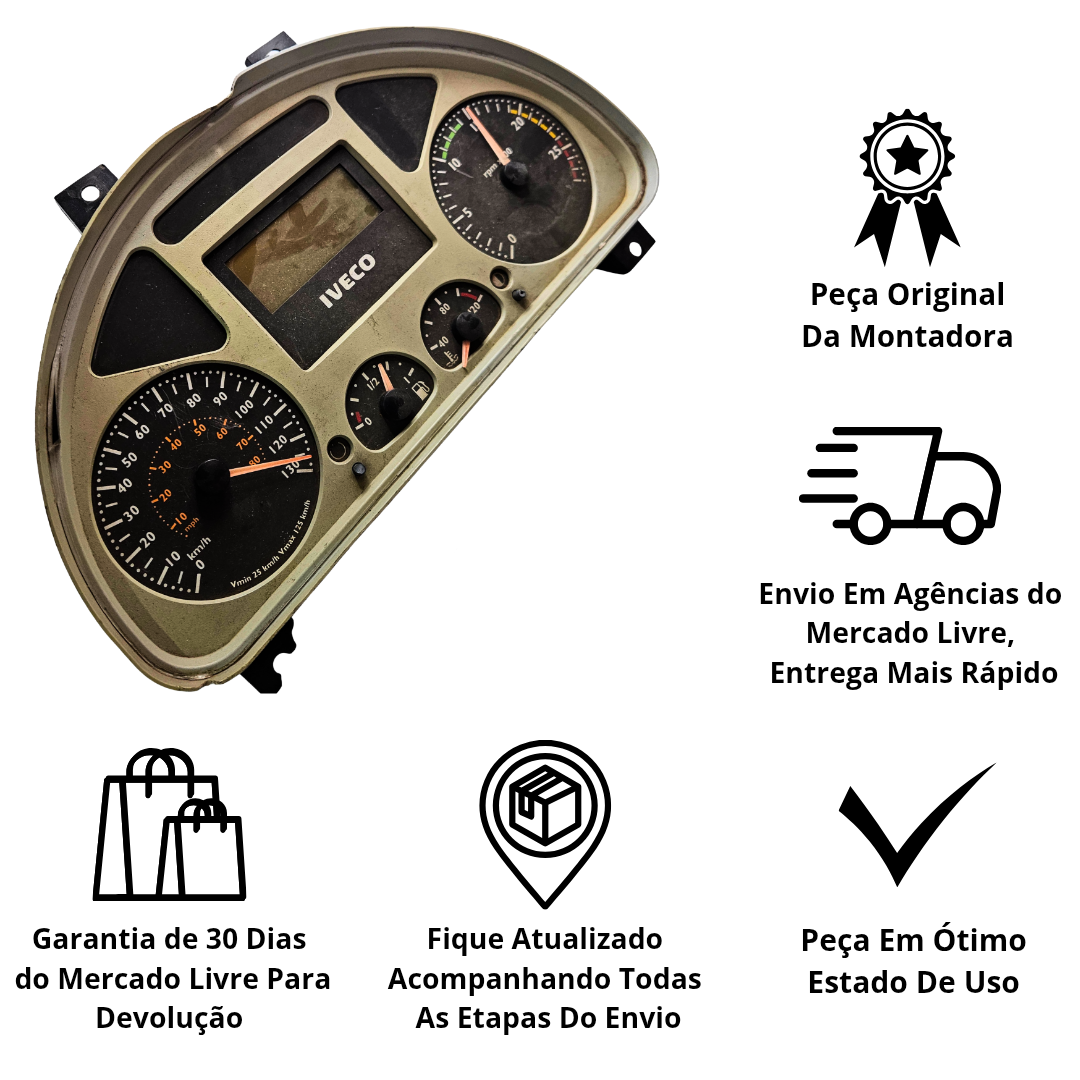 Painel instrumentos Iveco tector com odômetro velocímetro - Mano Truck ...