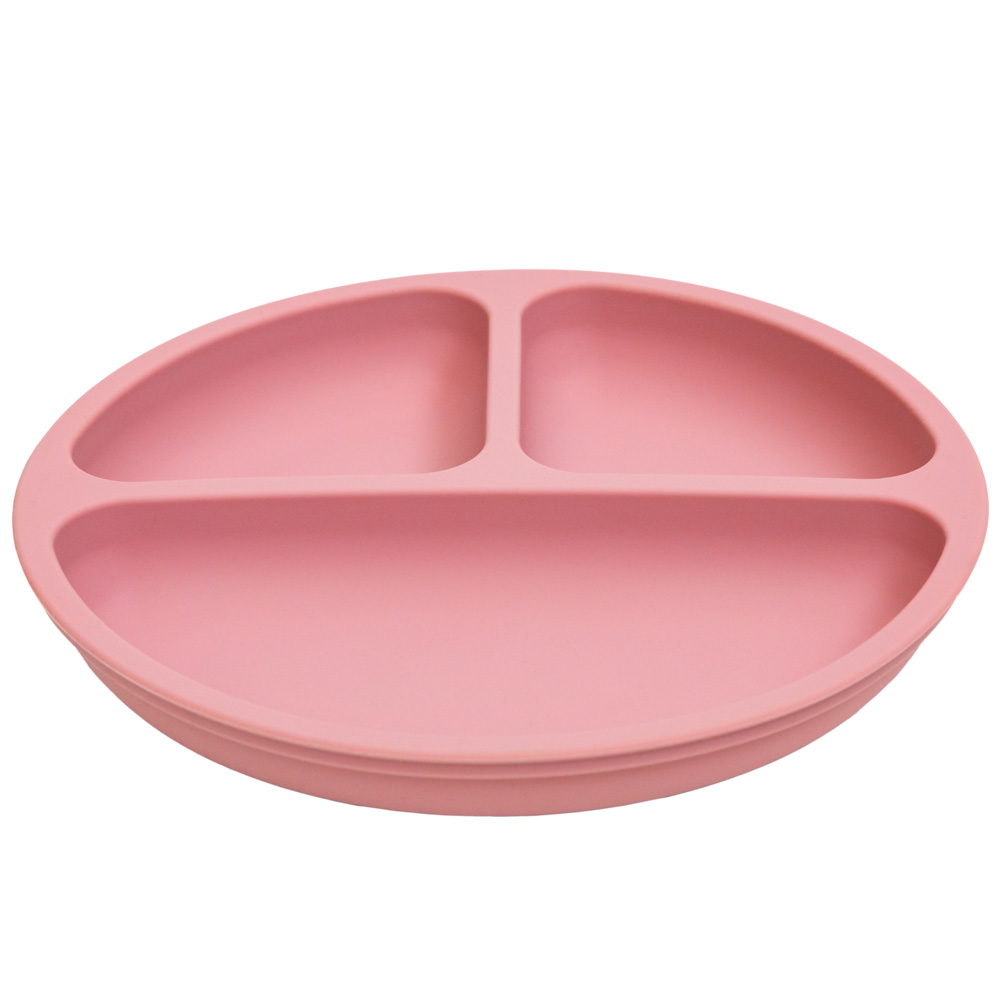 kit-refeicao-em-silicone-rosa-prato-babador-colher - BB Chic - Baby e Kids Store