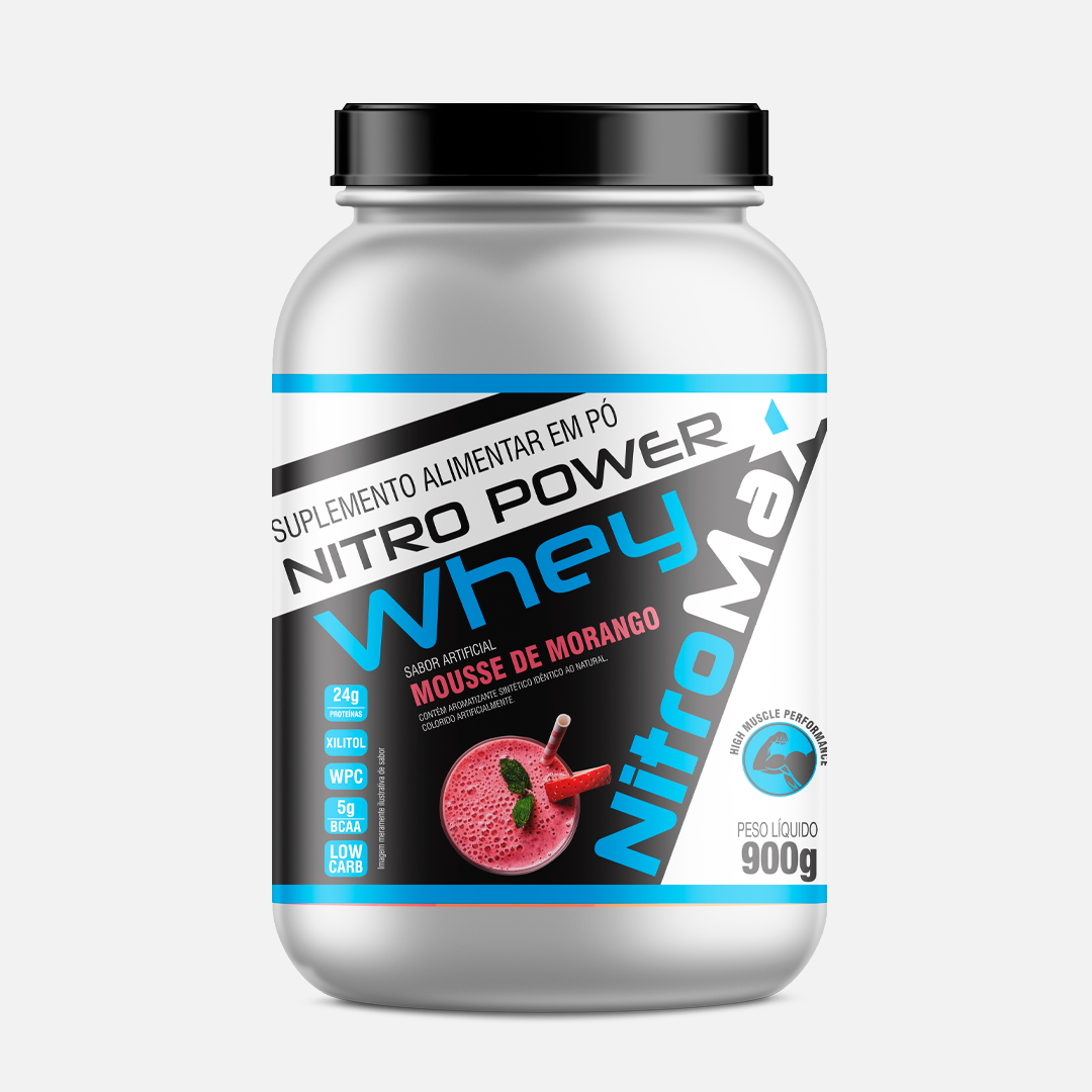 Whey Protein Concentrado Pote Nitro Power 900g - Nitromax - Suplemento de qualidade
