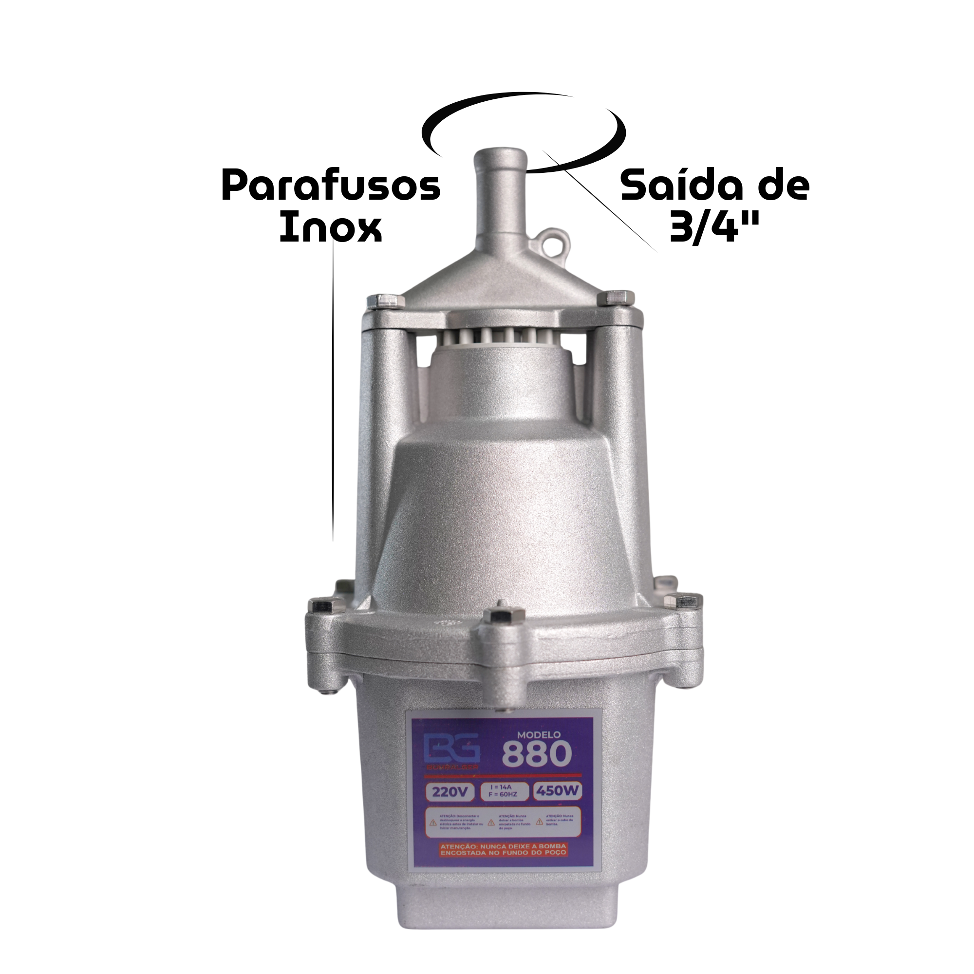 Bomba D'agua Sapo 880/Plus Submersa Saída 3/4 polegadas Bombalger - BOMBALGER - Bombas Submersas ...