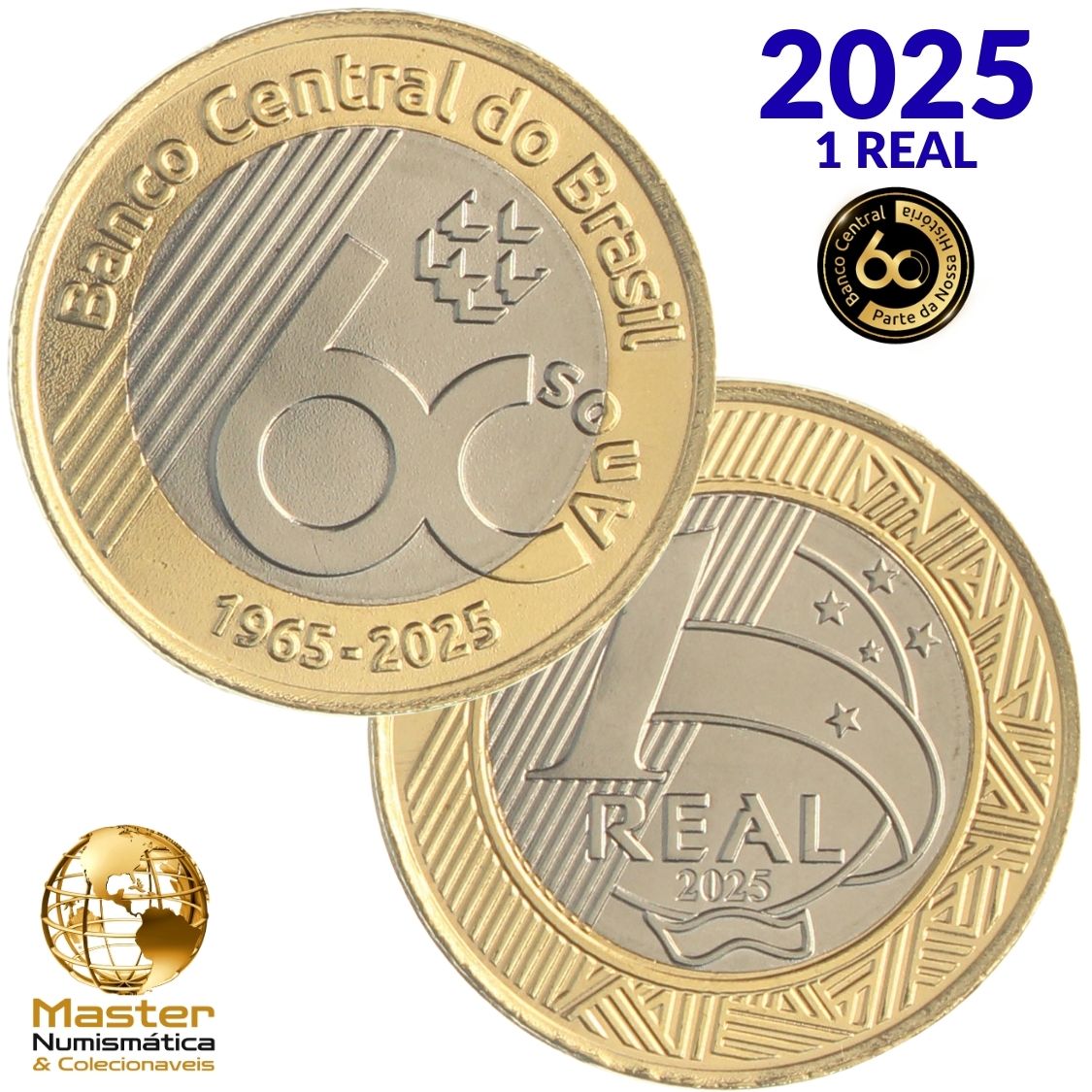 Lançamento - Kit com 4 Moedas de 2025 - 5, 10, 25 Centavos + 1 Real Co ...