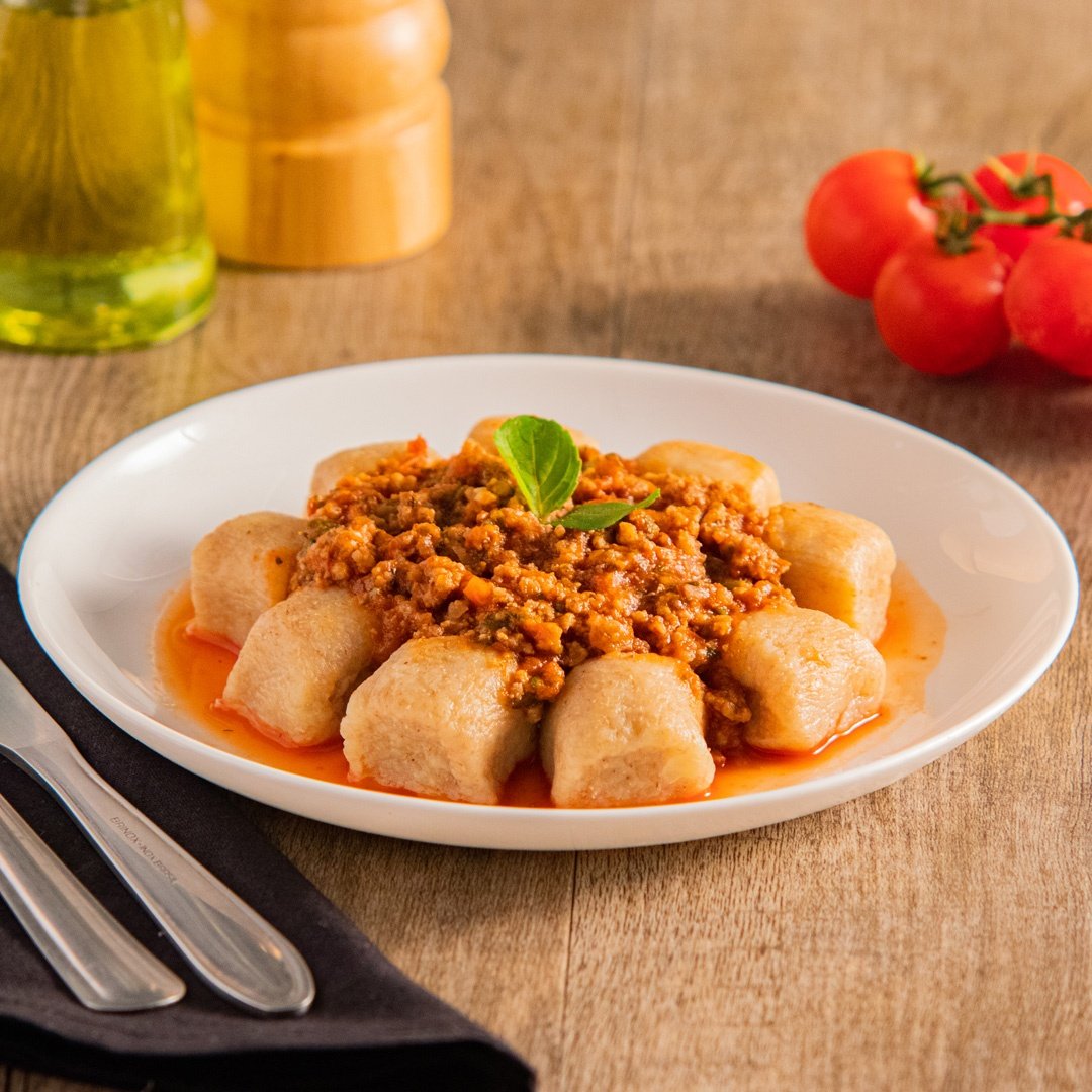 Nhoque de Batata Doce Fit ao Molho Bolonhesa - 200gr - VIPFOOD