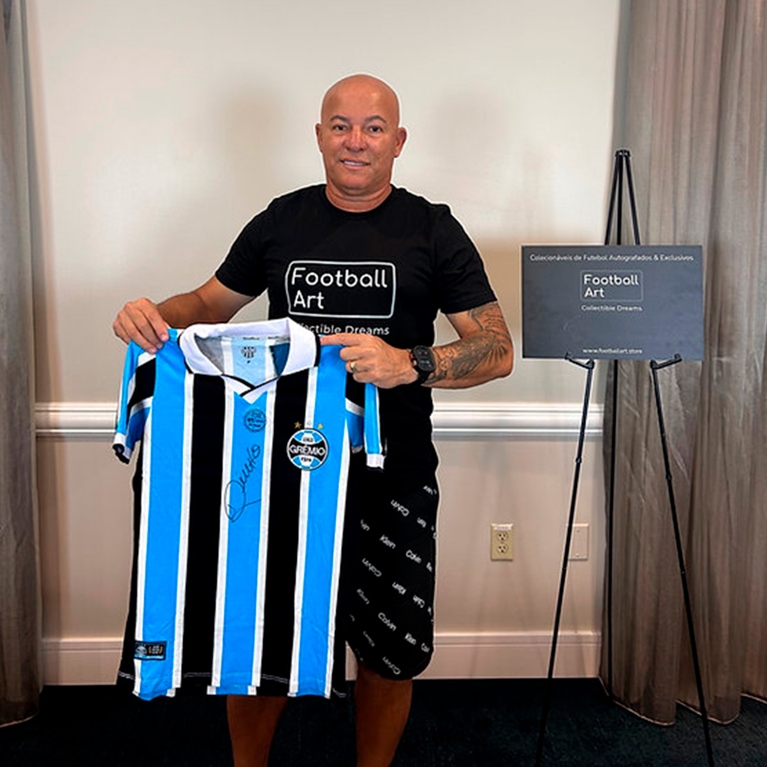 Camiseta Autografada Dinho Grêmio Retrô Clássica Anos 90 - O Mundo Retrô