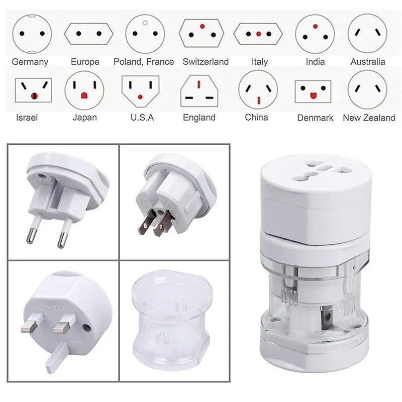 Adaptador Tomada Universal Viagem Europeu Americano Asia Uk - Mercadão ...