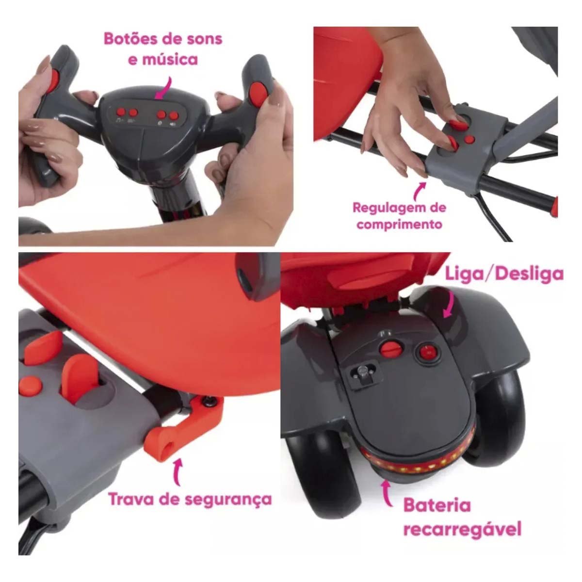 Mini Carro Kart Elétrico Infantil Kart Led Scooter Moto - Mercadão da ...