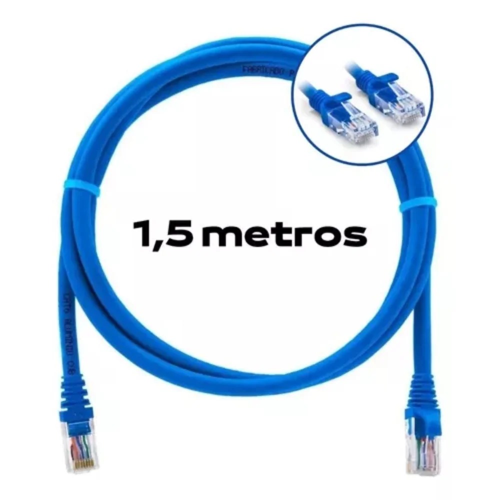 Patch Cord Cat6 1,5M Azul Pc-Eth6U15Bl Plus Cable - Mercadão da Informática