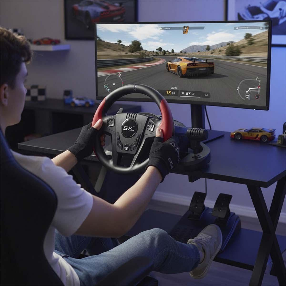 Volante Com Pedal Simulador Genius SpeedMaster PC PS4 PS3 - Mercadão da ...