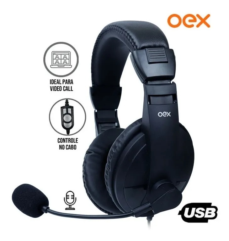Fone Headset Usb Ajustável Microfone Call Pro Oex Hs102 - Mercadão da ...
