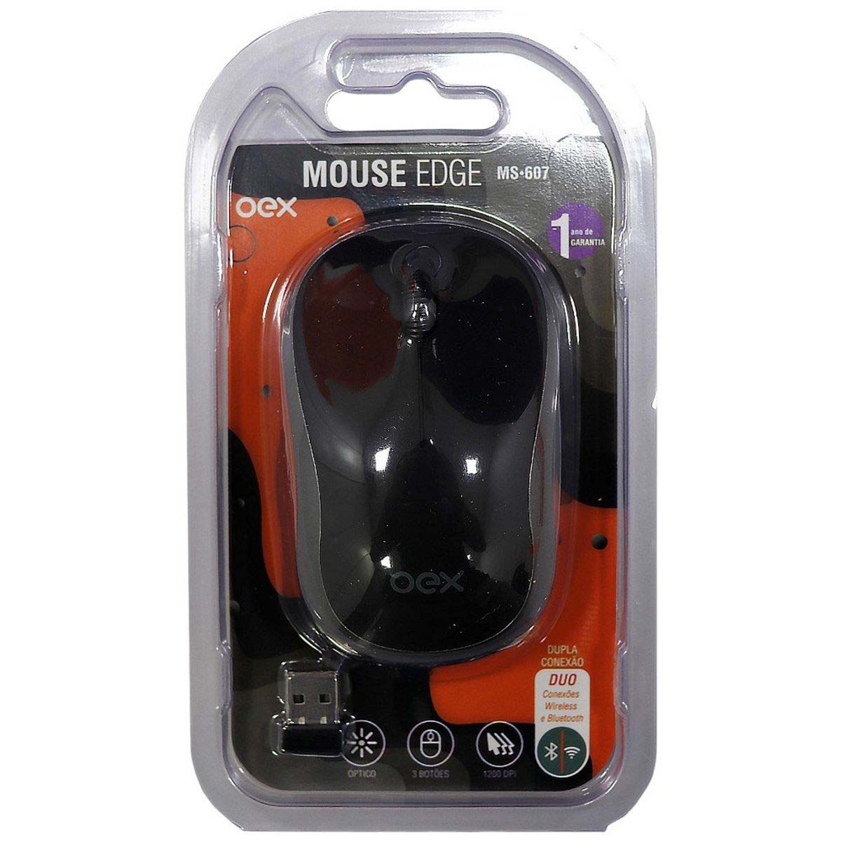 Mouse Bluetooth Wireless MS607 Edge Preto OEX - Mercadão da Informática