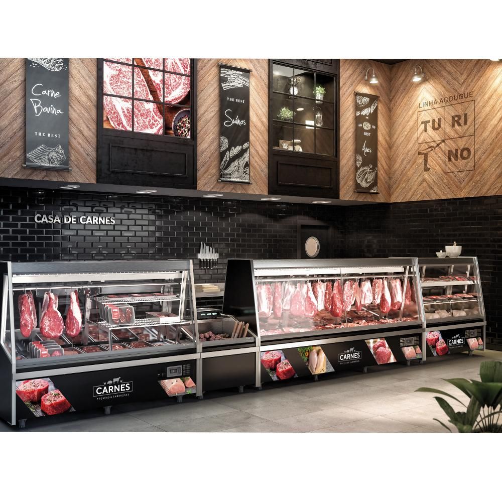 Balcão Vitrine Freezer Frigorífico de Carnes Açougue 2 Metros GATS 200 ...