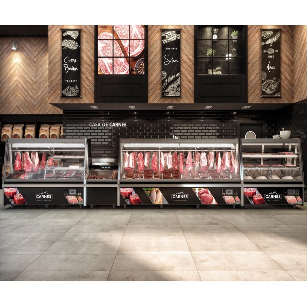 Balcão Vitrine Freezer Frigorífico de Carnes Açougue 2 Metros GATS 200 ...