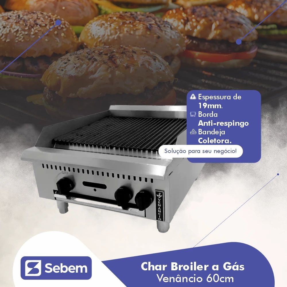 Chair Broiler a Gás 60cm Prime Inox Industrial Venâncio - Sebem ...