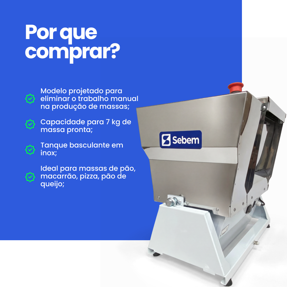 Masseira Amassadeira Industrial 7 Kg Basculante para Pão Pizza Sebem ...