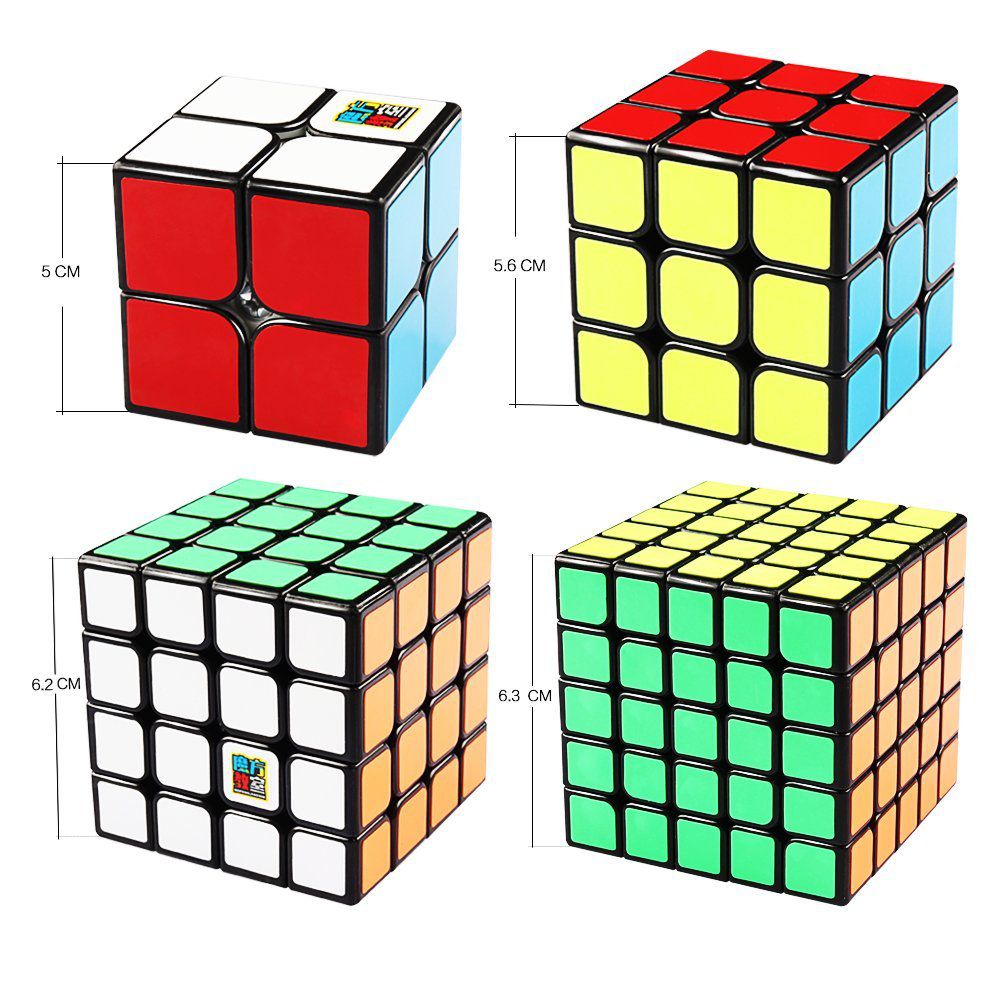 Box Cubo Mágico Moyu 2x2x2 + 3x3x3 + 4x4x4 + 5x5x5 Preto - Oncube: os ...