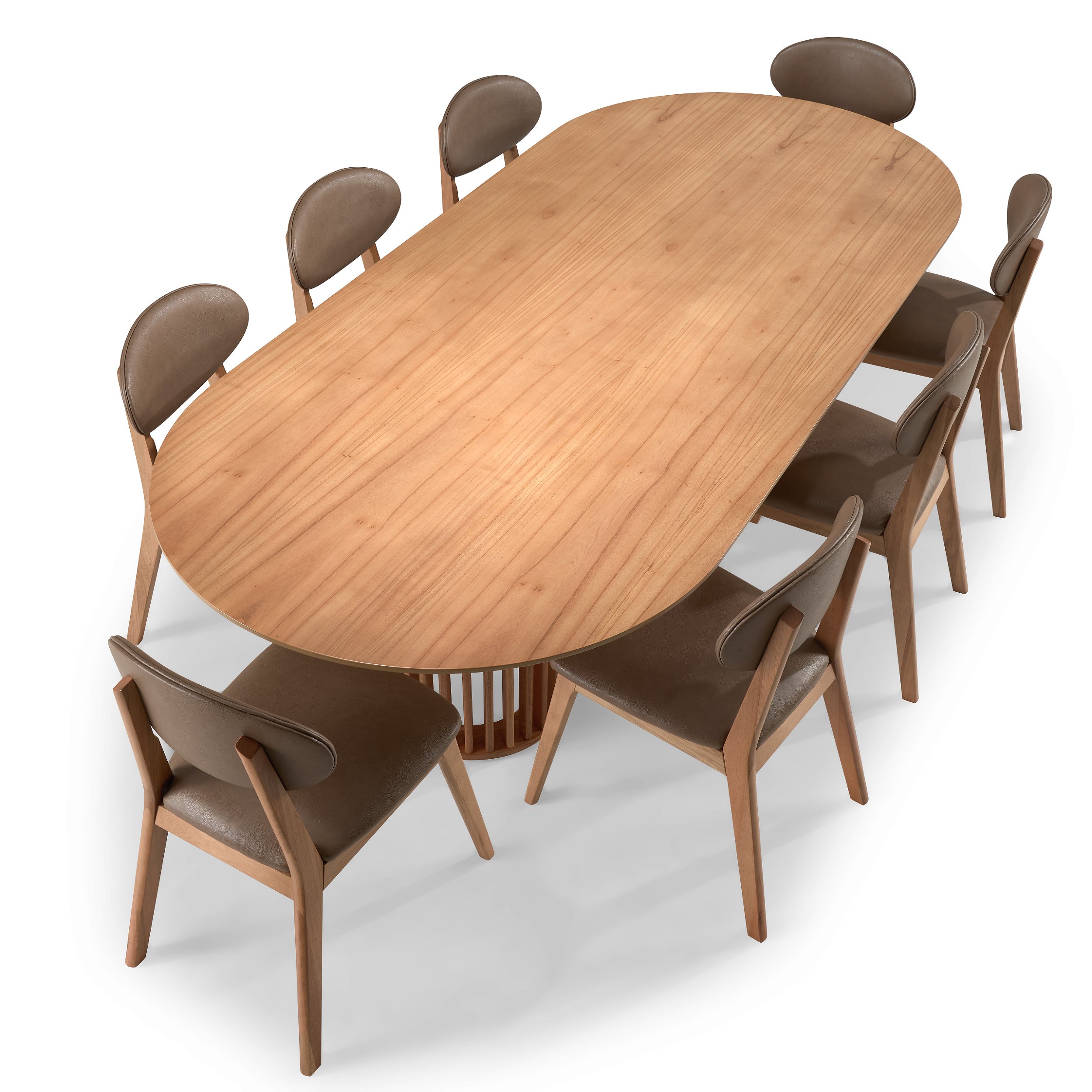 Mesa Brisa (Tampo Laminado e Base Amêndoa) - Casa Olivia