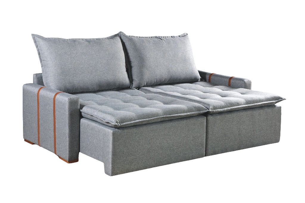 SOFA RETR S/CX ORFEU 220CM LINHO CINZA/B02 - NOBLY - RN Distribuidora
