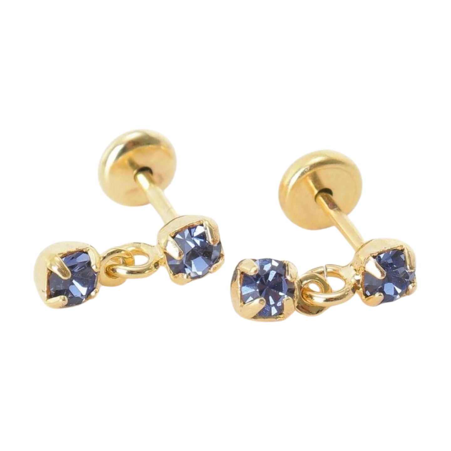 Brinco Baby Pedra com Pedra 2,75mm Folheado a Ouro - Family Collection