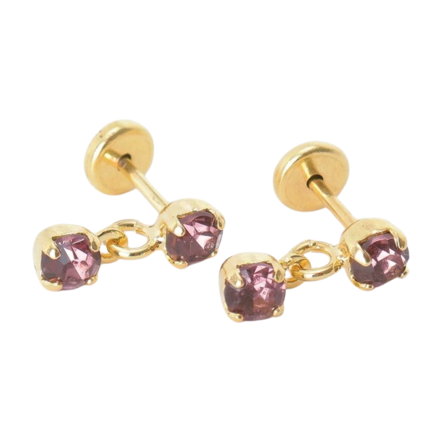 Brinco Baby Pedra com Pedra 2,75mm Folheado a Ouro - Family Collection