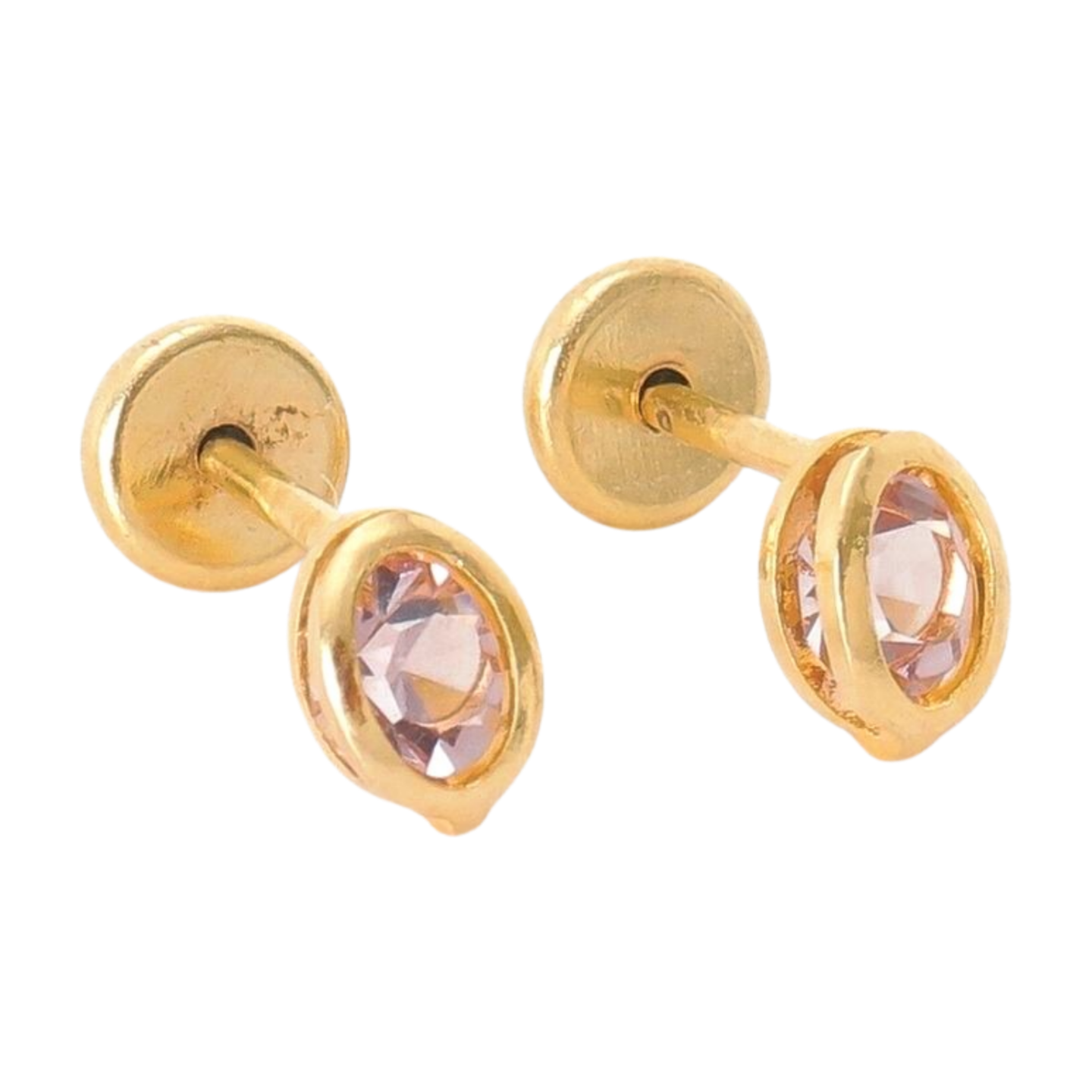 Brinco Baby Oval com Pedra 3mm Folheado a Ouro - Family Collection
