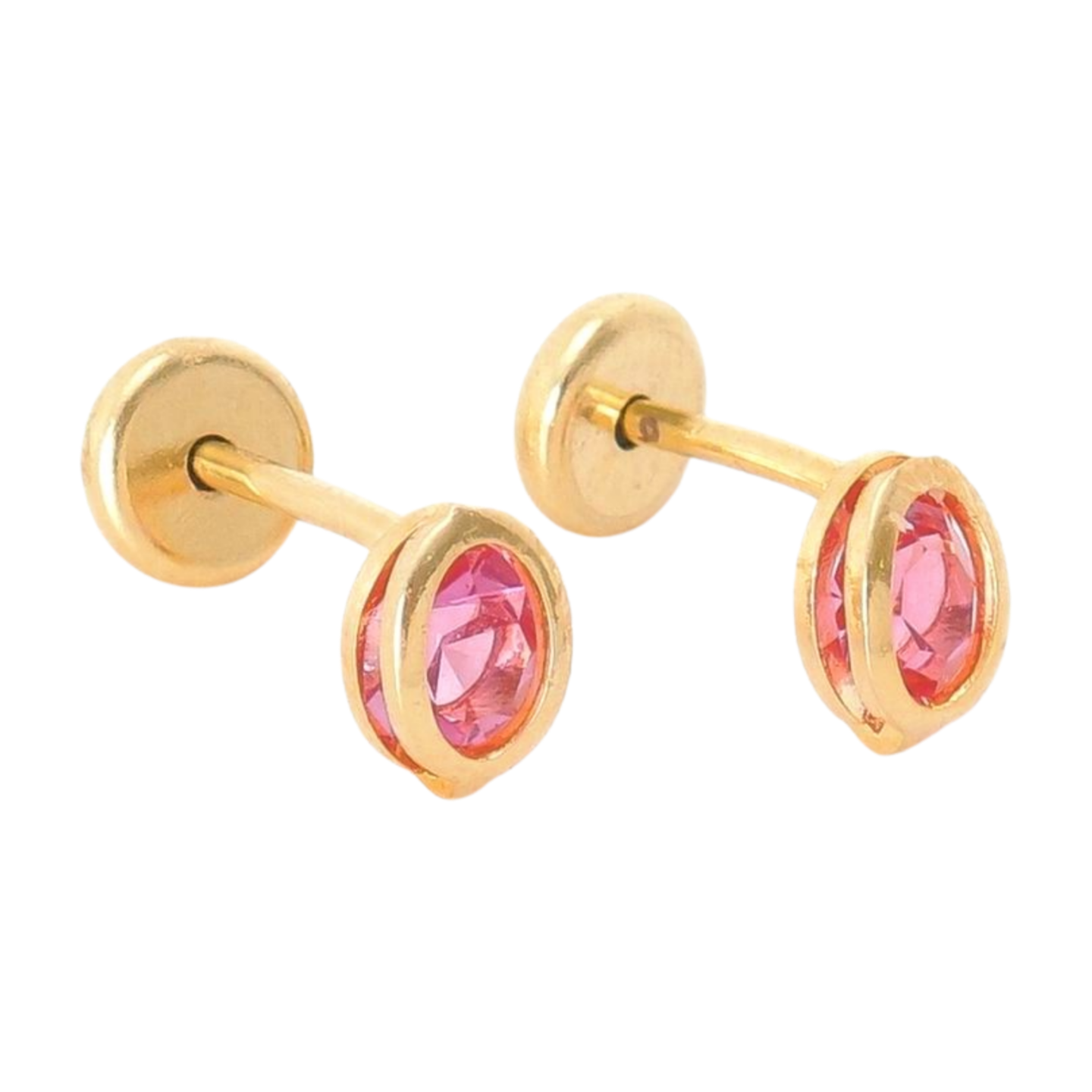 Brinco Baby Oval com Pedra 3mm Folheado a Ouro - Family Collection