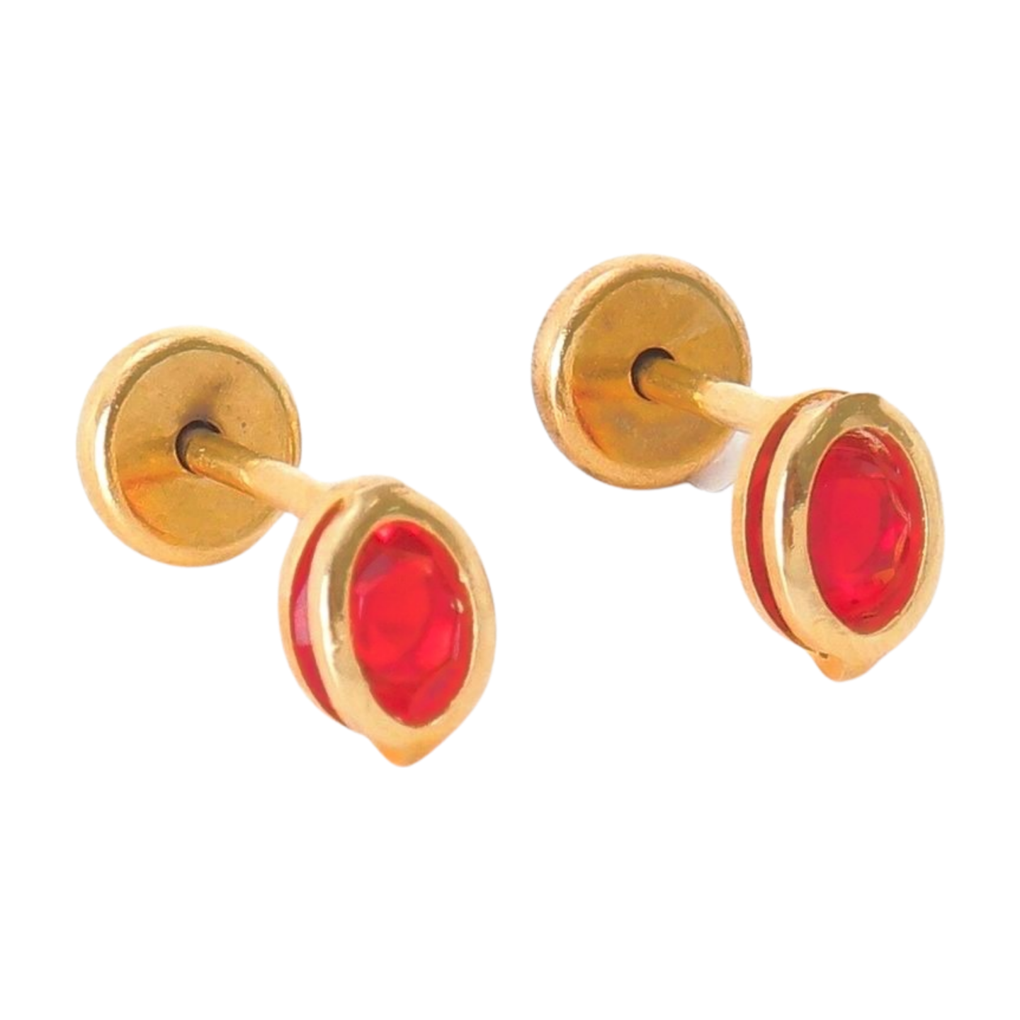 Brinco Baby Oval com Pedra 3mm Folheado a Ouro - Family Collection