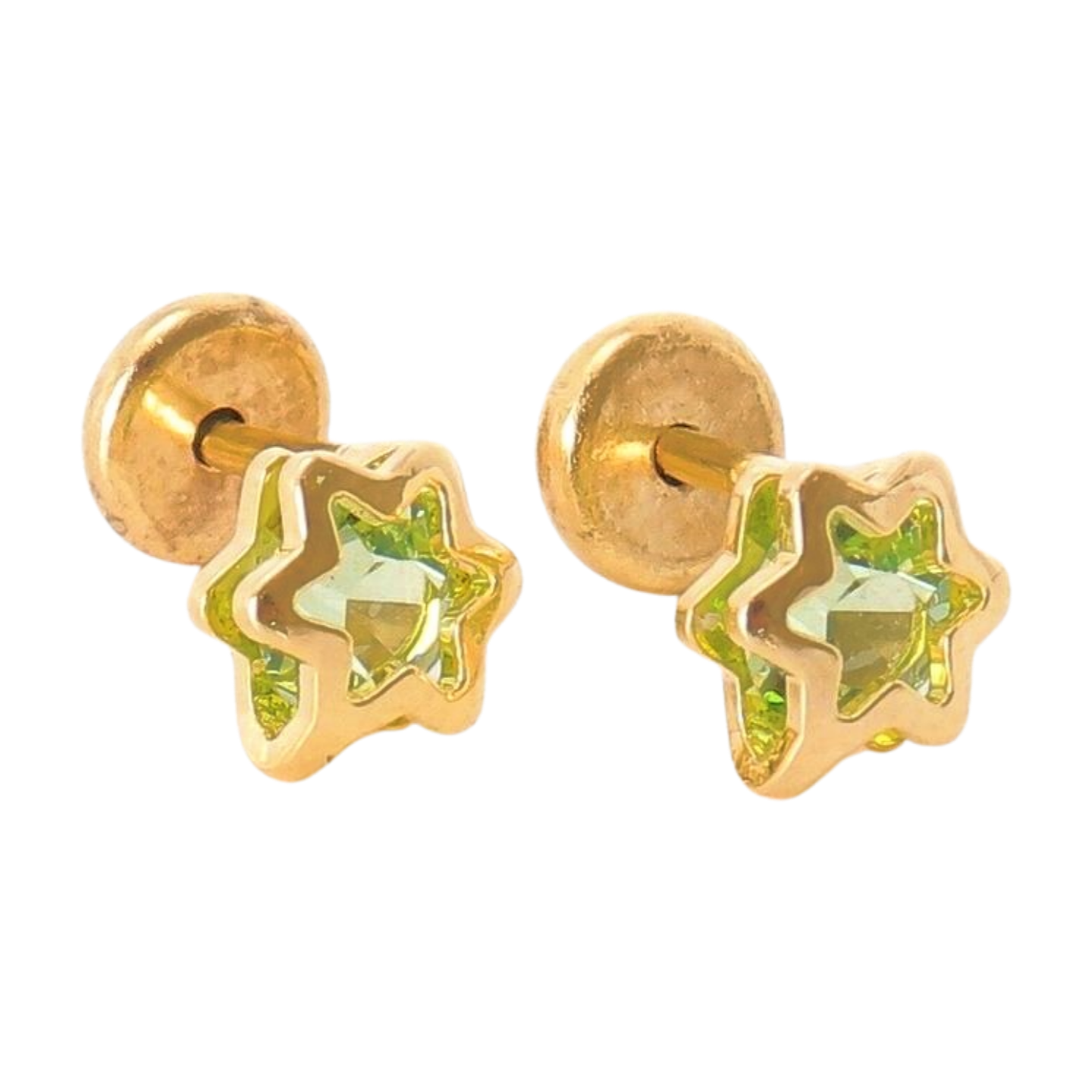 Brinco Baby Estrela com Pedra 3mm Folheado a Ouro - Family Collection